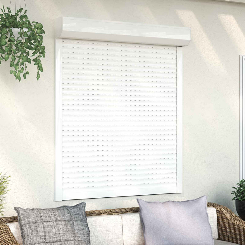 Roller Shutter White 110 x 130 cm Aluminium and Polyurethane £345.59 GBP