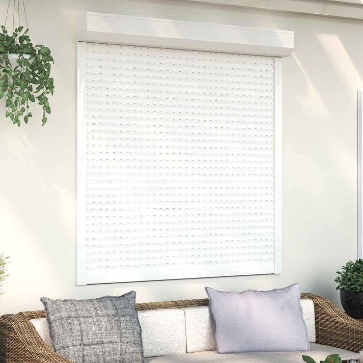 Roller Shutter White 130 x 140 cm Aluminium and Polyurethane £404.39 GBP