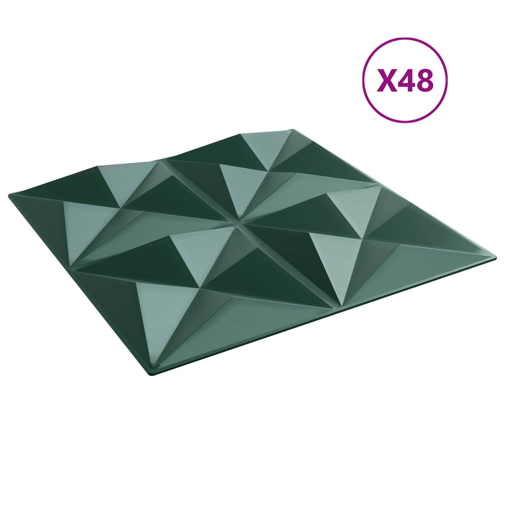 Wall Panels 48 pcs Origami Green 50 x 50 cm XPS Foam £151.19 GBP