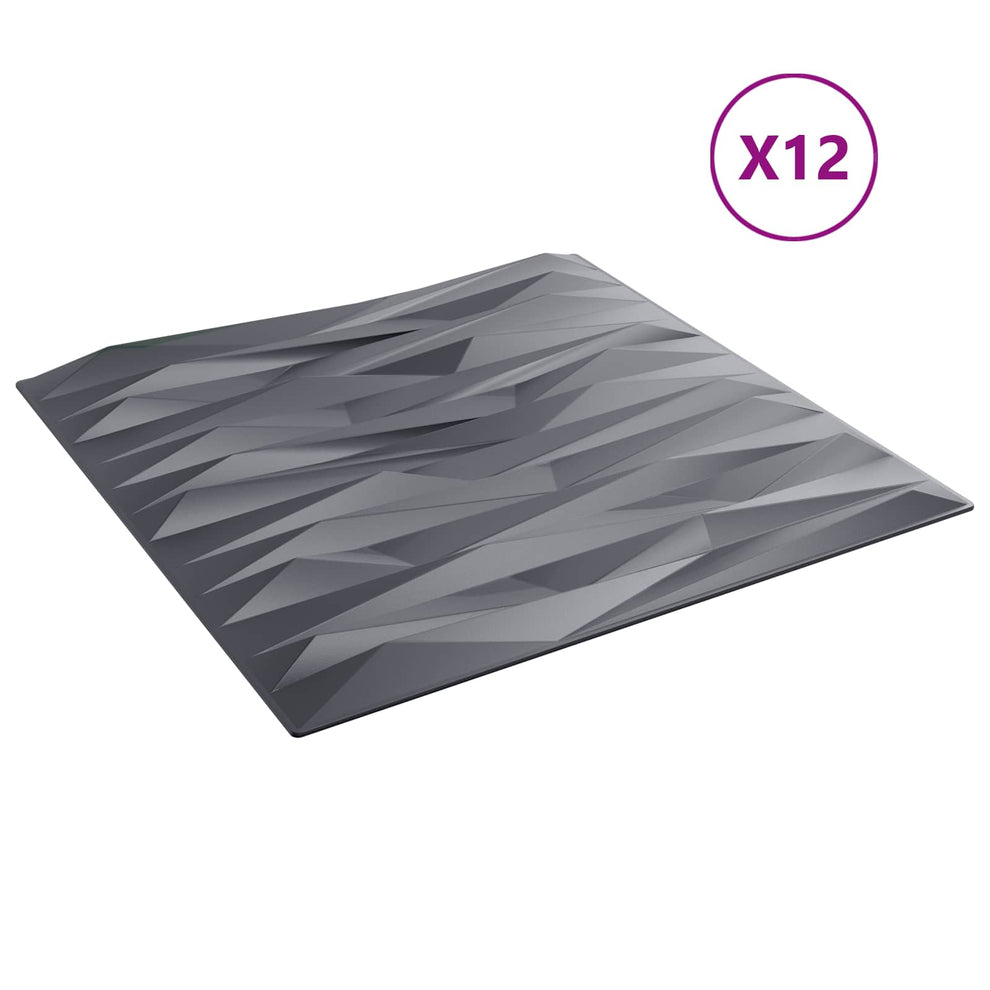 Wall Panels 12 pcs Stone Grey 50 x 50 cm XPS Foam £46.55 GBP