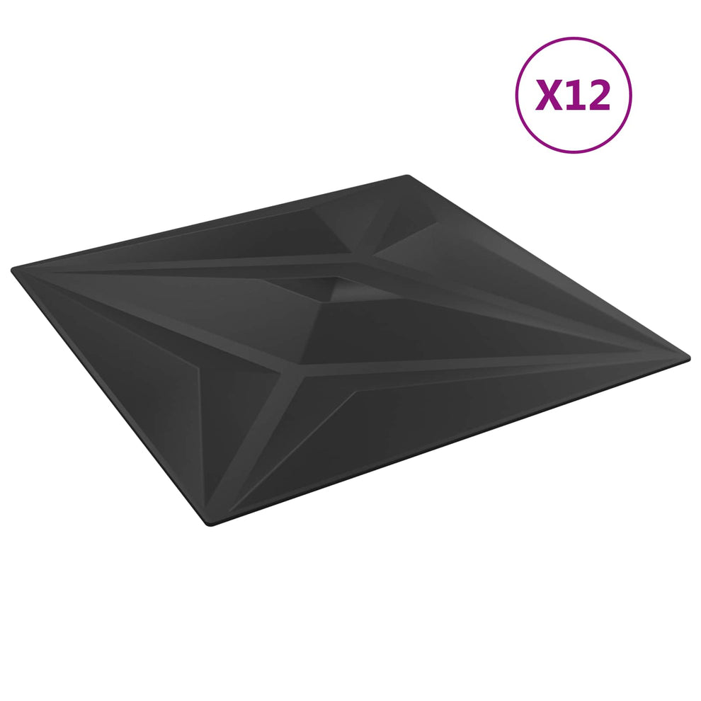 Wall Panels Star 48 pcs Black star 50 x 50 cm XPS Foam £47.89 GBP